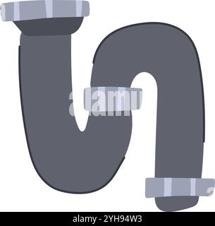 maintenance waste drain trap cartoon vector illustration Stock Vector ...