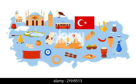 Travel to Turkey, culture elements and famous architecture for tourist ...