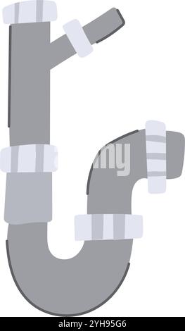 pipe waste drain trap cartoon vector illustration Stock Vector Image ...