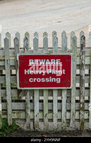 Heavy Plant Crossing Sign on Beach Stock Photo - Alamy