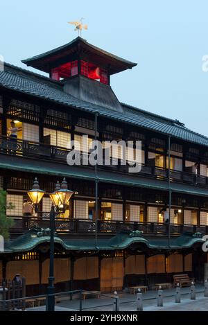 The "honkan," or main building, at Dogo Onsen hot spring spa bathhouse ...