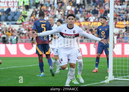Bologna's Santiago Castro celebrates after scoring during a Serie A ...