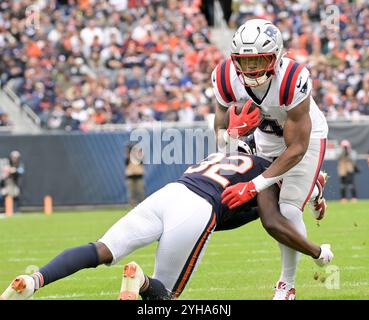 Chicago Bears cornerback Terell Smith (32) and cornerback Nick McCloud (24) stand on the field ...