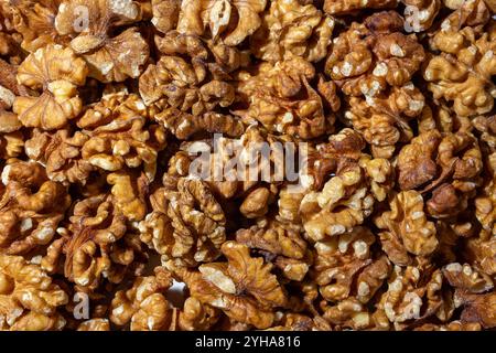 Scattered Shelled Walnuts. Background from Walnut. Natural High-Calorie ...