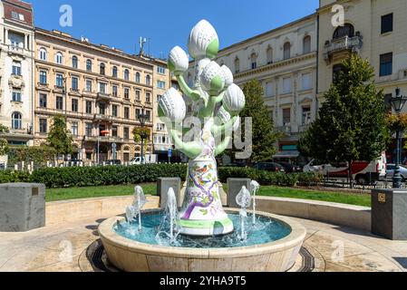 The Herend Tree of Life / Herendi Életfa fountain at Jozsef Nador ter ...