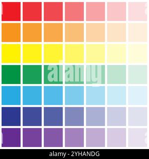 Color palette swatches. Square sample grid. Paint selection chart ...