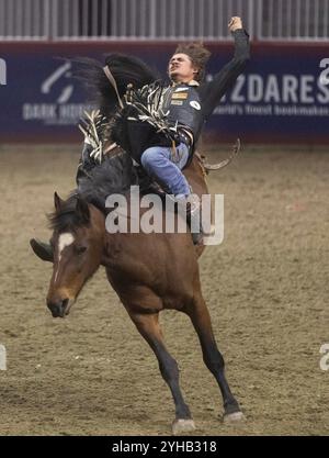 Toronto, Canada. 10th Nov, 2024. Cowboy Trevor Van Alstine falls from ...