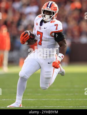 Clemson running back Phil Mafah (RB20) poses for a portrait at the NFL ...