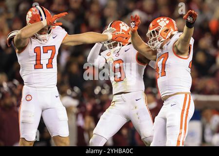 Clemson linebacker Sammy Brown (47) reacts in the first half of an NCAA ...