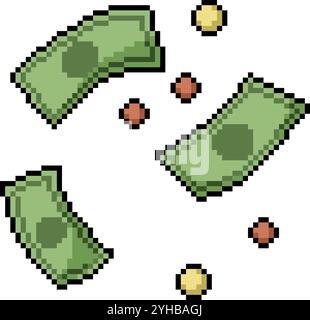 money coin pixel dollar currency Stock Vector Image & Art - Alamy