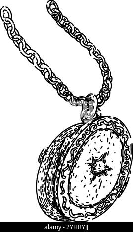 charm locket sketch hand drawn vector Stock Vector Image & Art - Alamy
