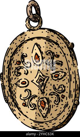 charm locket sketch hand drawn vector Stock Vector Image & Art - Alamy