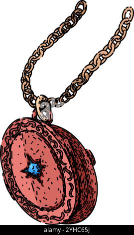 locket locket sketch hand drawn vector Stock Vector Image & Art - Alamy