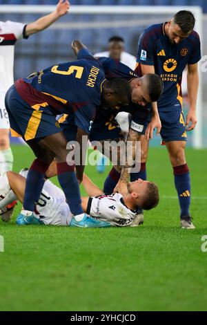 Gianluca Mancini of AS Roma and Bryan Cristante of AS Roma at the end ...