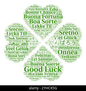 Good luck in different languages word cloud Stock Photo - Alamy