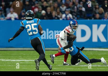 New York Giants' Wan'Dale Robinson celebrates after catching a long ...