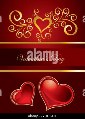 Valentine color romantic card with two cats and brush lettering saing I ...