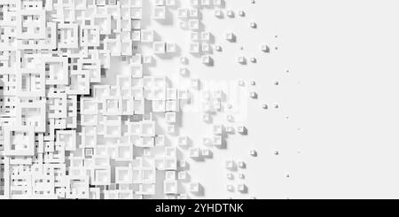Overlaid scaled white cube boxes block frames background wallpaper ...