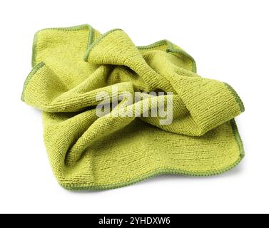 Clean green microfiber cloth isolated on white Stock Photo - Alamy