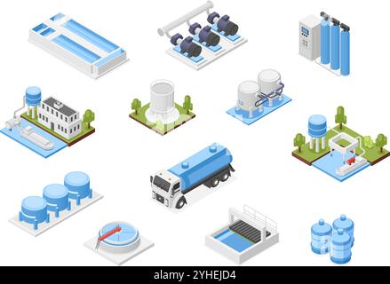 Plant tanks for water purification process illustration Stock Vector ...