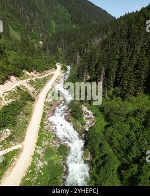 A view from Cimil Waterfall in Ikizdere, Rize, Turkey Stock Photo - Alamy
