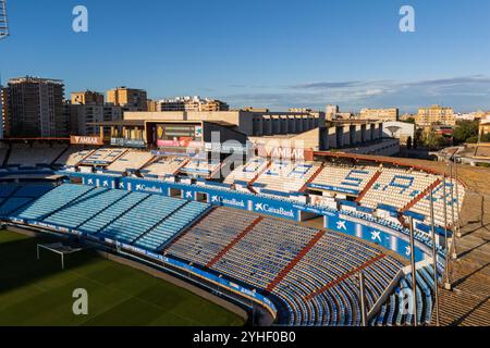 Aerial view of the La Romareda stadium, currently under renovation ...