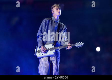 Machine Gun Kelly performs at the NFL Draft Theatre at the NFL football ...