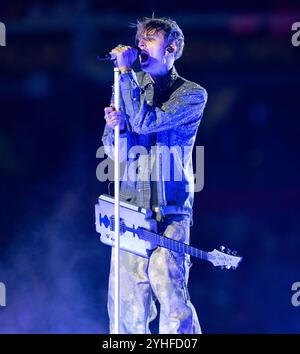 Machine Gun Kelly performs at the NFL Draft Theatre at the NFL football ...