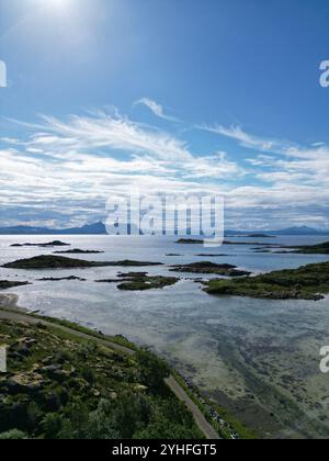 drone shot of rocky mountains and road. Italian Dolomite Mountains ...