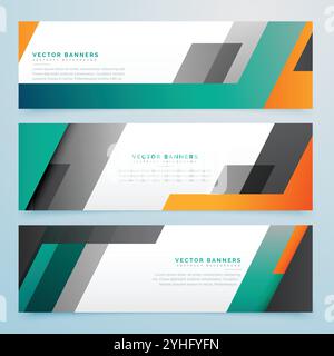 geometric business headers set background Stock Vector Image & Art - Alamy