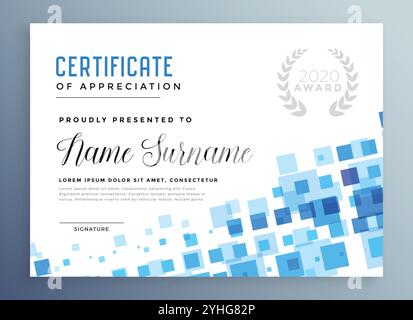 abstract blue mosaic style certificate template design Stock Vector ...