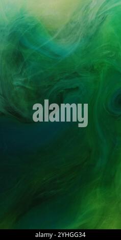 Paint mix. Underwater green mist. Blur yellow color natural texture ...