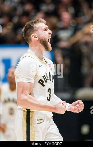 Purdue guard Braden Smith (3) celebrates during the second half of an ...