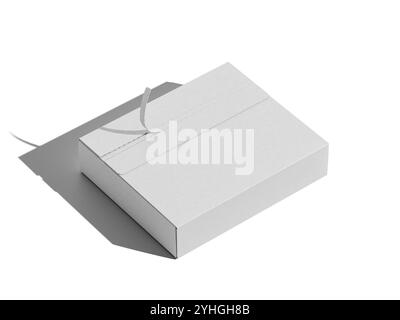 Isometric White Blank Box Packaging 3D Mockup with Wrapping Paper and ...