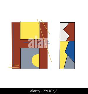 ABC alphabet letters in Kandinsky style for your design, vector image ...