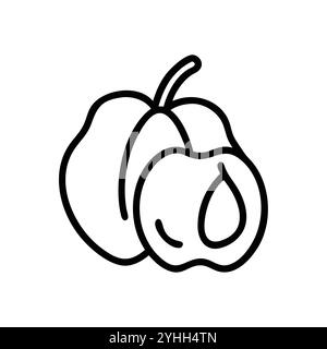 simple vector illustration of a ackee, in a simple and clean style ...