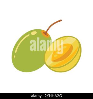 simple vector illustration of a hog plum, in a simple and clean style ...