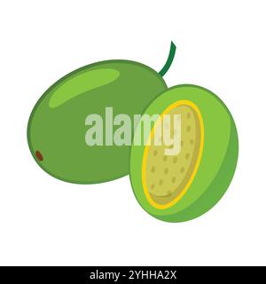 simple vector illustration of a hog plum, in a simple and clean style ...