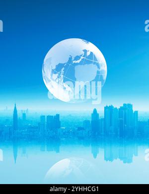 Vice-city centre and the earth Stock Photo - Alamy