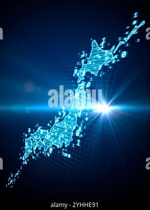 Map of Japan filled with numbers Stock Photo - Alamy