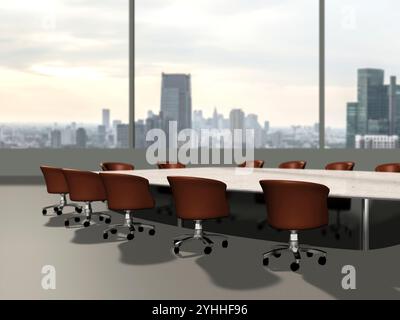 View of meeting room inside a high-rise building Stock Photo - Alamy
