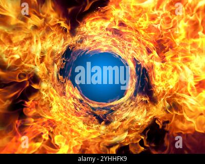 Flames surrounding a circle Stock Photo - Alamy