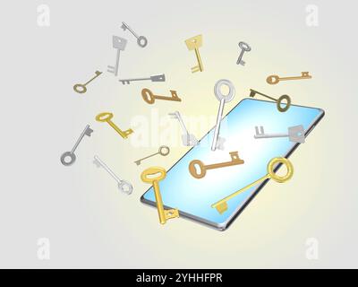 smartphone and keys Stock Photo - Alamy