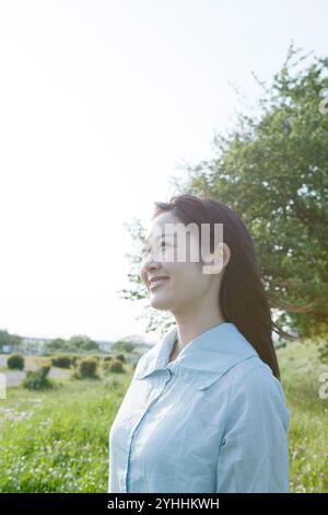 Female student gazing into the distance Stock Photo - Alamy