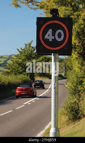 Electronic Highways Speed Limit Sign Stock Photo - Alamy