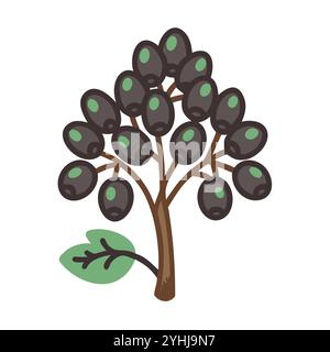 simple vector illustration of a serviceberry, in a simple and clean ...