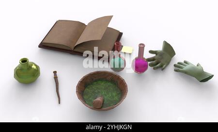 herb lab with white background Stock Photo - Alamy