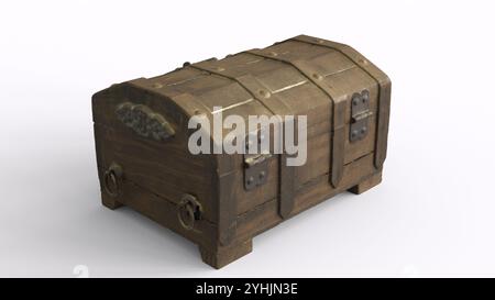 wood chest box with white background Stock Photo - Alamy