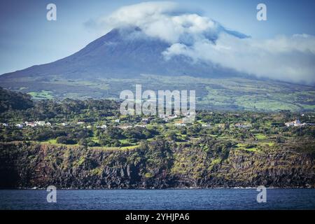 Majestic Pico Volcano slopes view at Pico island Azores Portugal Stock ...