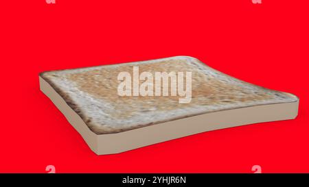 Toasted Bread with red background Stock Photo - Alamy